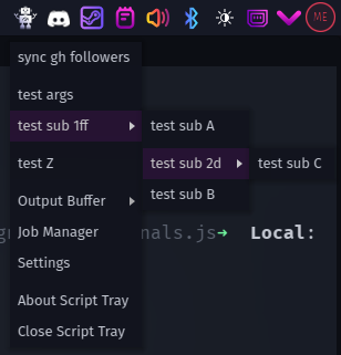 Script Tray - Run commands from your system tray